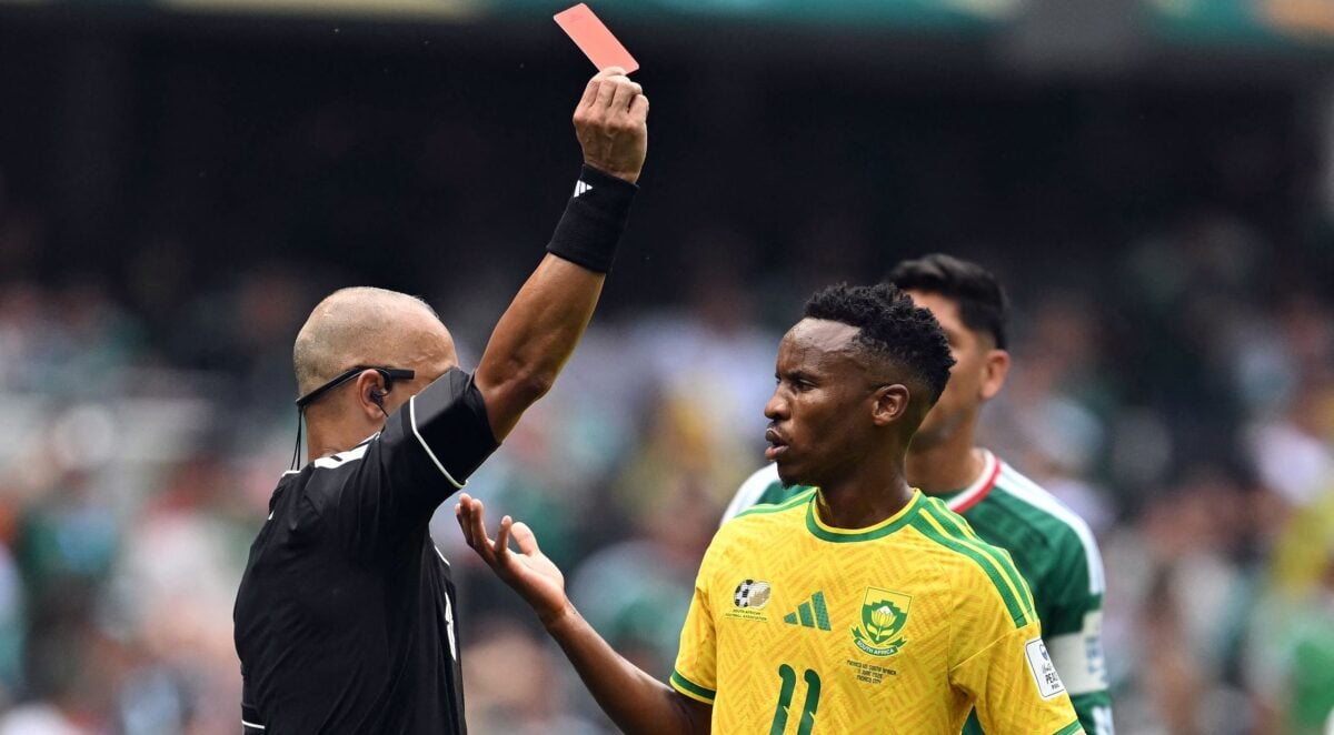 How many matches will Sithole and Zwane miss after red cards?