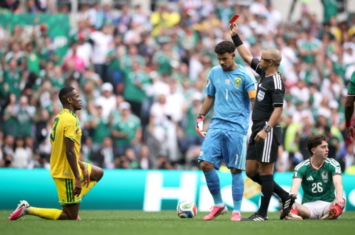 Broos reacts to Bafana’s chaotic red-card madness against Mexico
